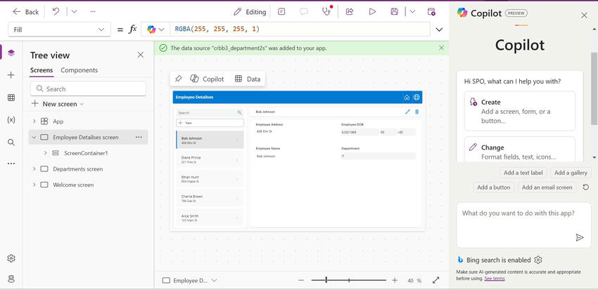 Quickly Build Power Apps with Copilot